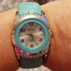 Strada | Accessories | Strada Austrain Crystal Turquoise Watch | Poshmark